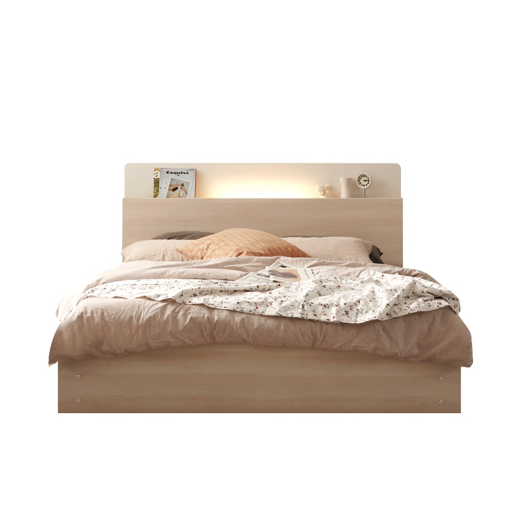 웨스트프롬 소프트 책장형 투톤 LED 수납침대(SS/Q/K) 3colors - 위시버킷