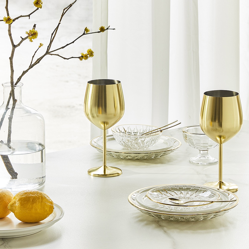 CASAMIA(까사미아) 까사미아 골든 스텐와인잔 기프트세트(2EA) | S.I.VILLAGE (에스아이빌리지)